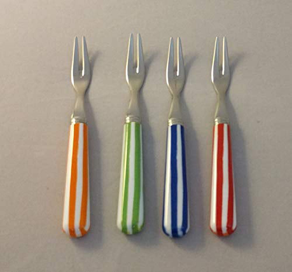 Sabre Paris Flatware Cocktail Forks Set x 4 Printed Handles - Walmart.com