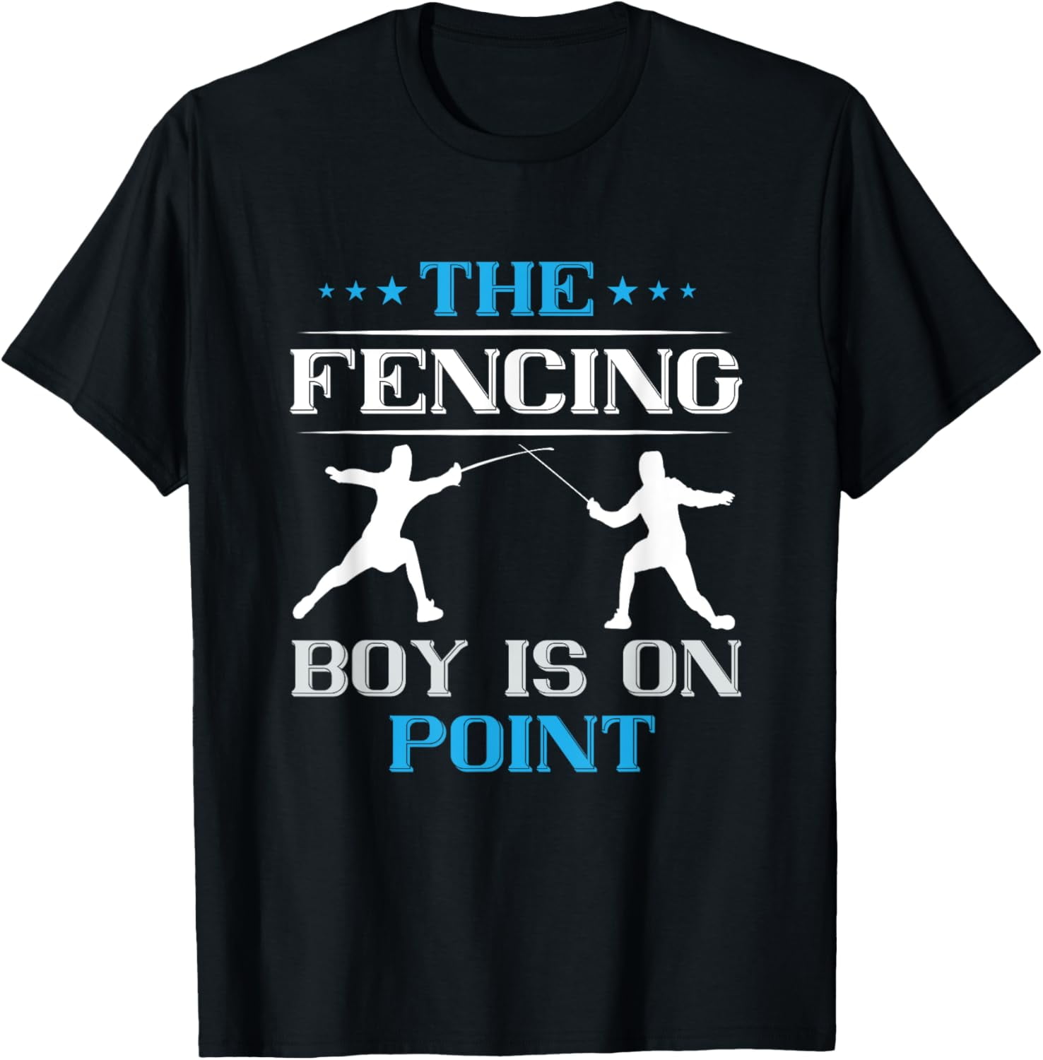 Sabre Sword Fencer Boy On Point Fencing Combat Sport Fencing T-Shirt ...