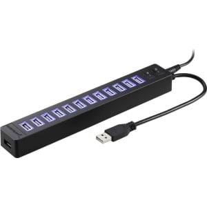Sabrent 13 Port High Speed USB 2.0 Hub with Power Adapter and Switches ...