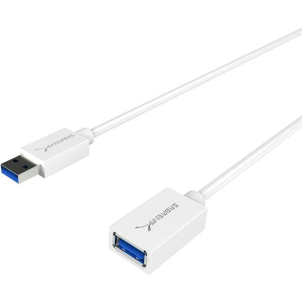 Sabrent 22AWG USB 3.0 Extension Cable - A-Male to A-Female [White] 6 ...
