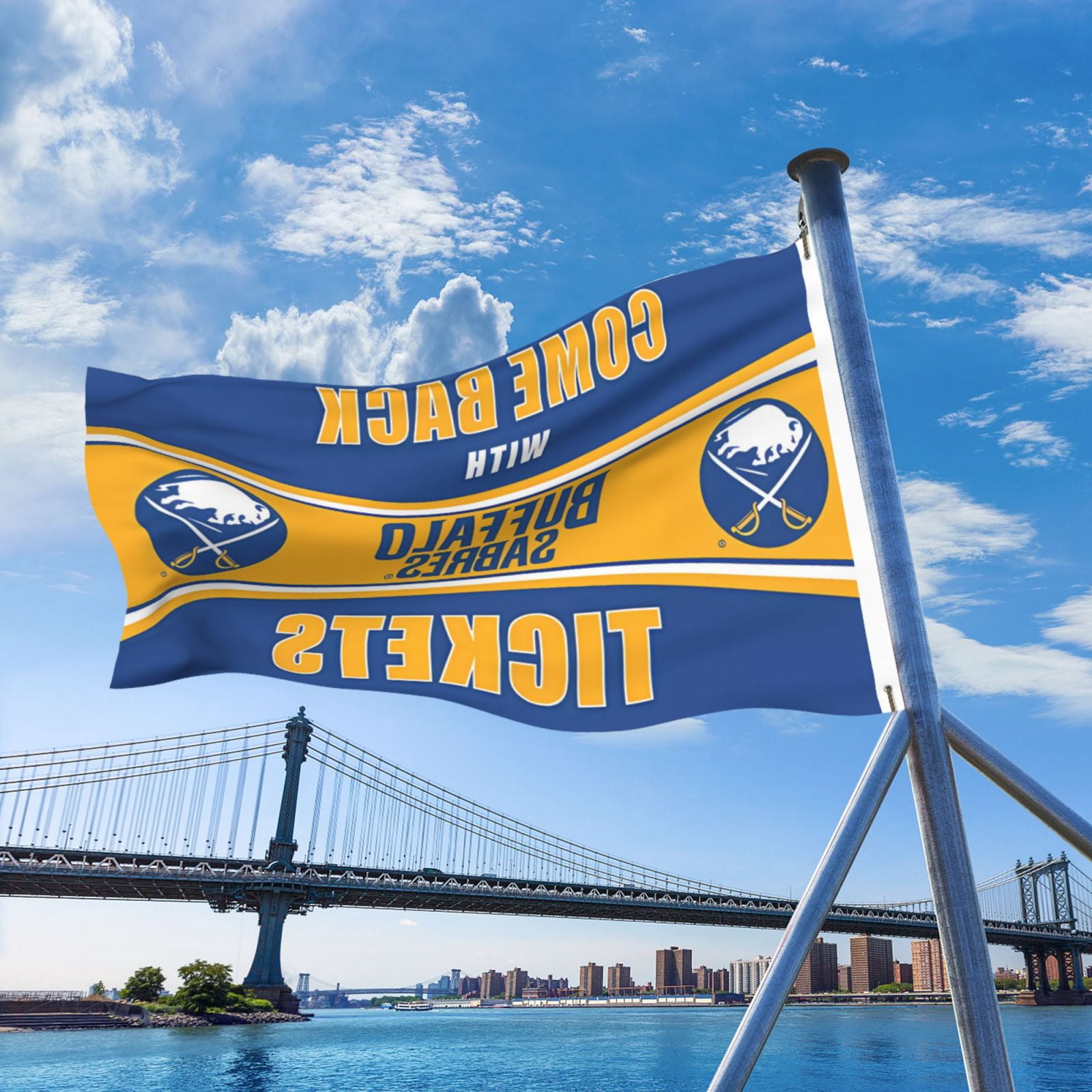 Sabres Hockey Team Four Seasons Double Sided 5x8ft Flag for Hockey Team ...