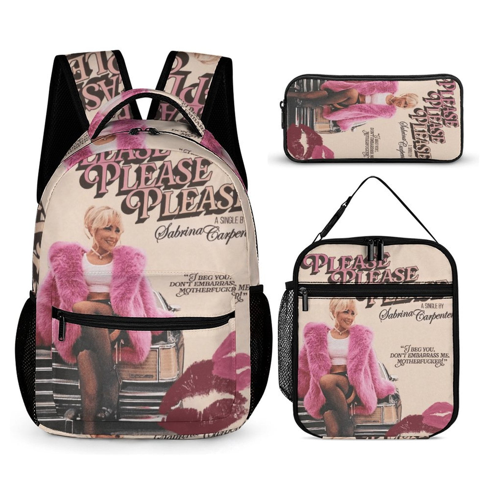 Sabrina Carpenter 3 PC Backpack Set Casual School Bag Daypack with ...