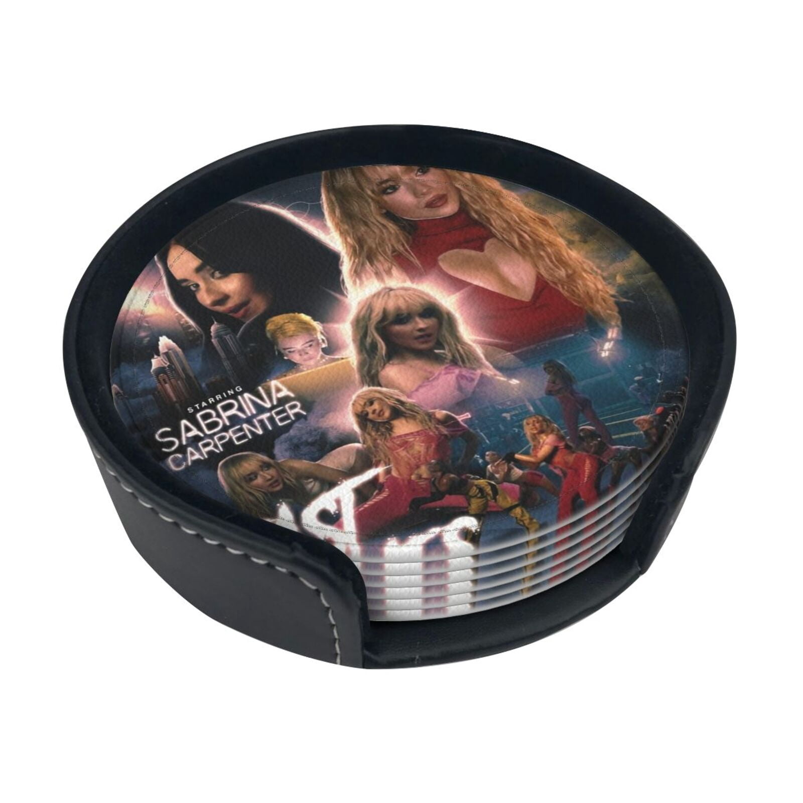 Sabrina Carpenter Anime Funny Coasters,6 Pcs Leather Coasters That ...