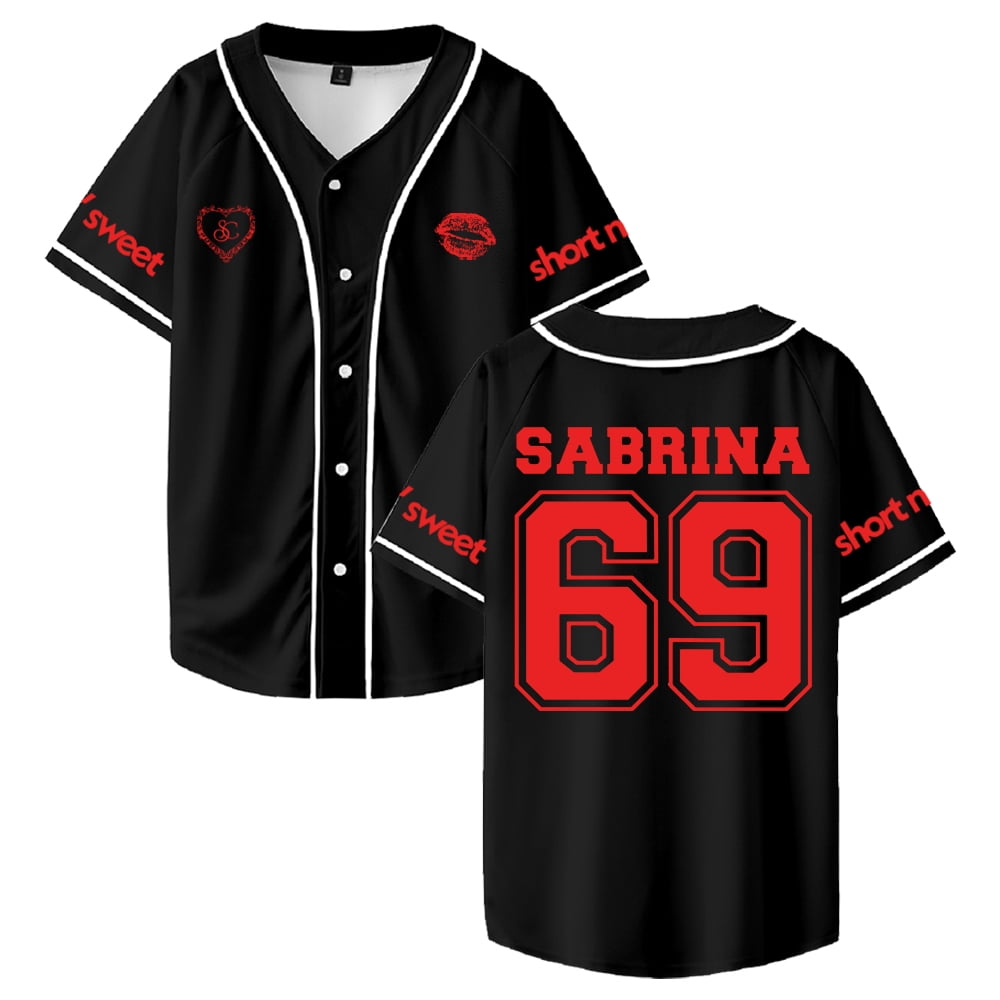 Sabrina Carpenter Short n' Sweet Baseball Jersey Short Sleeve Shirts ...