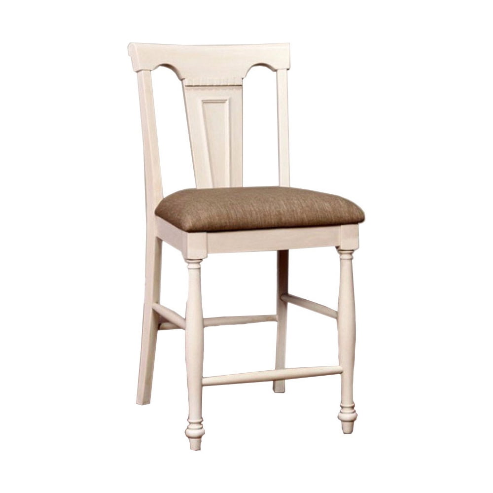 Sabrina Cottage Counter Height Chair Withfabric Cushion Tan and White ...