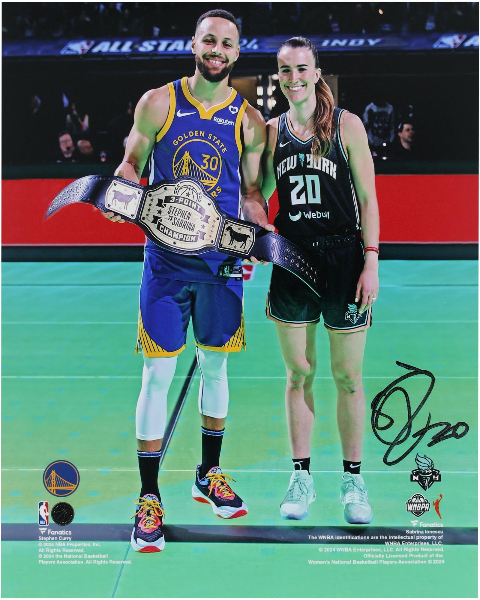 Sabrina Ionescu New York Liberty Autographed 8" x 10" 3-Point Contest ...