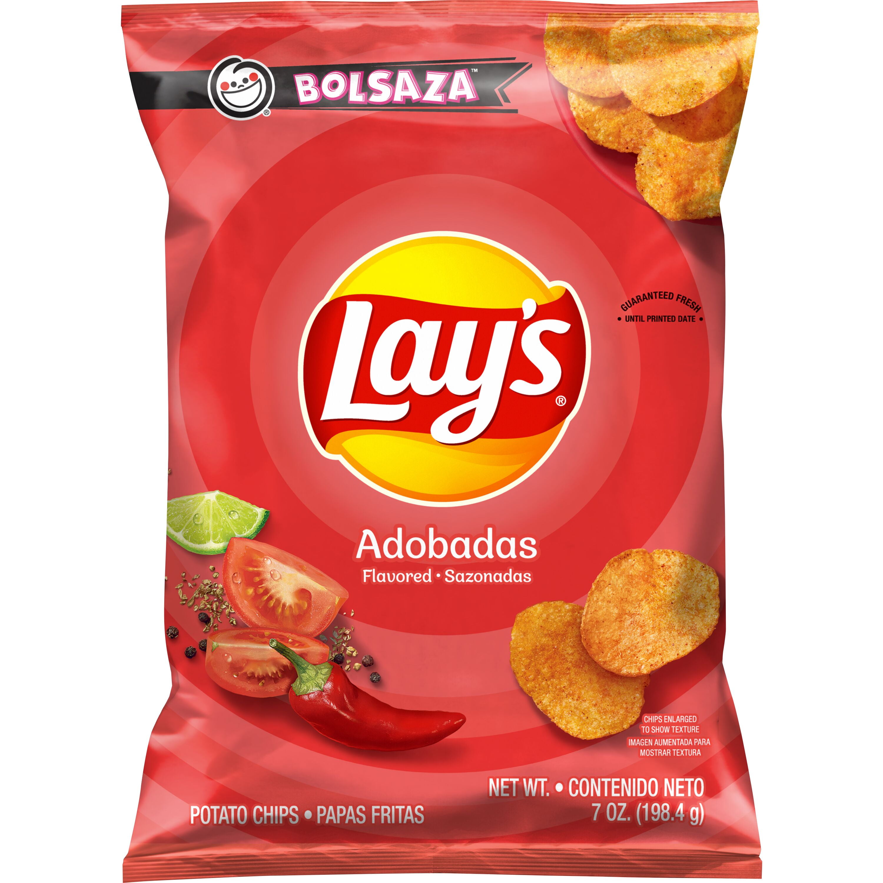Lay's Sabritas Abobadas Flavor Potato Chips Snacks, 7 oz Bag - Walmart.com