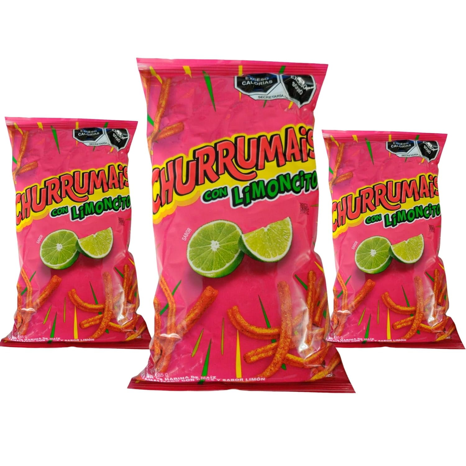 Sabritas Churrumais Con Limoncito, 3 Pack, 6.52 Oz Mexican Large Chips ...