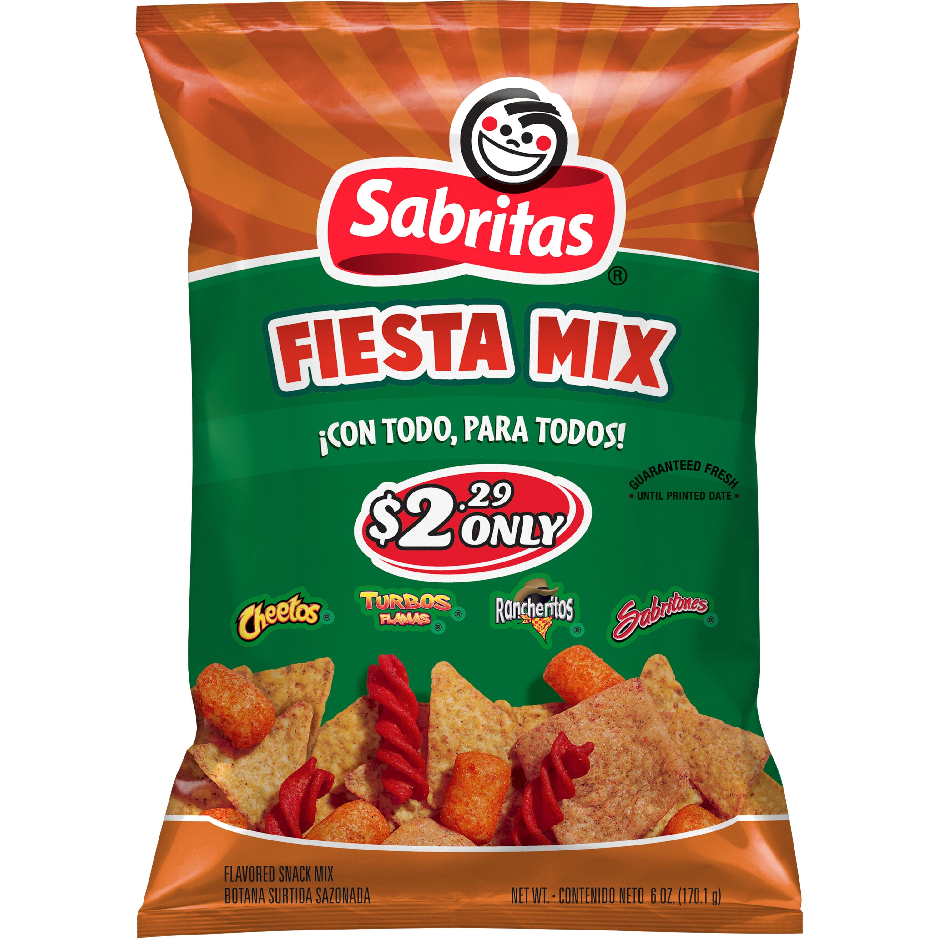 Sabritas Snack Mix Flavored Fiesta Mix, 6 oz Bag - Walmart Business ...