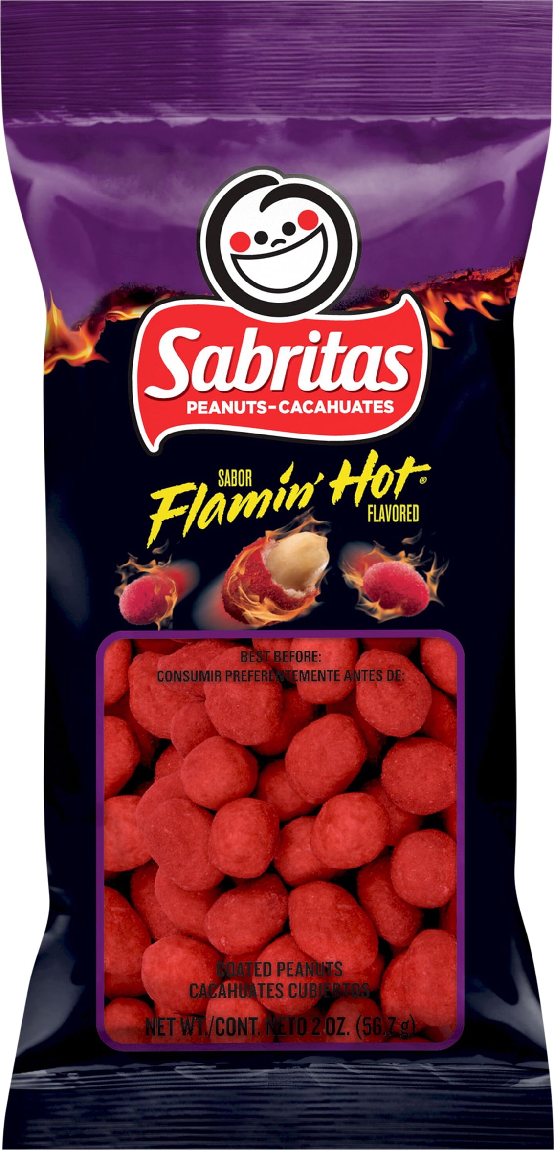 Sabritas Flamin' Hot Peanuts 2oz Bag Snack - Walmart.com