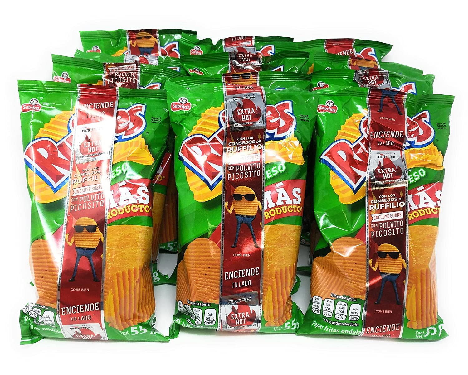 Sabritas Ruffles Queso Bundle of 12 Bags - Walmart.com