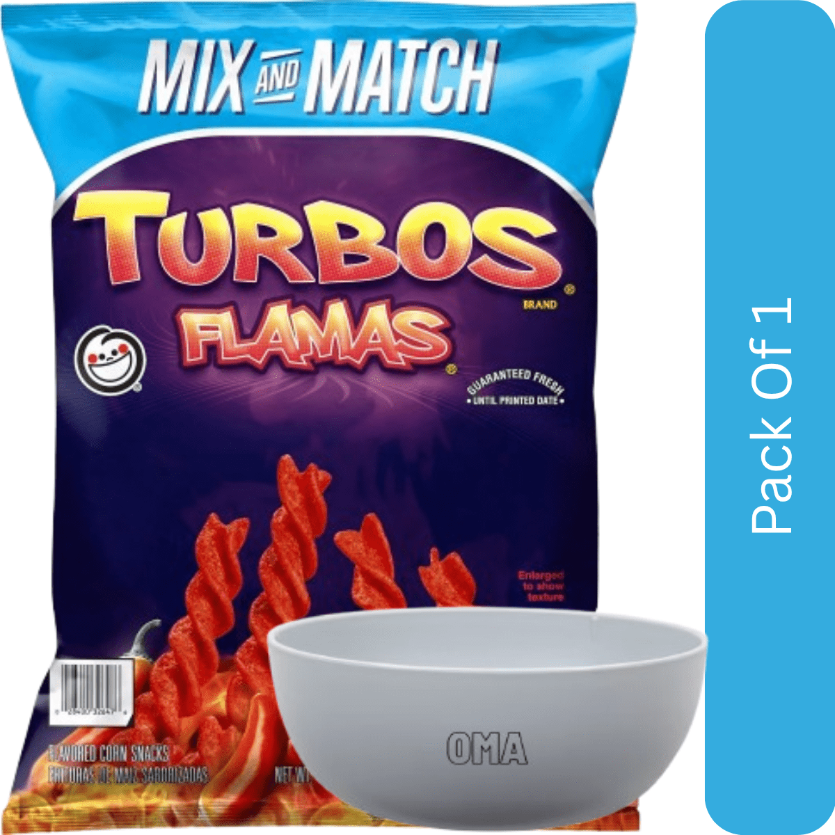 Sabritas Turbos Flama Corn Snacks, 19.125 oz, With Olive White Bowl By ...