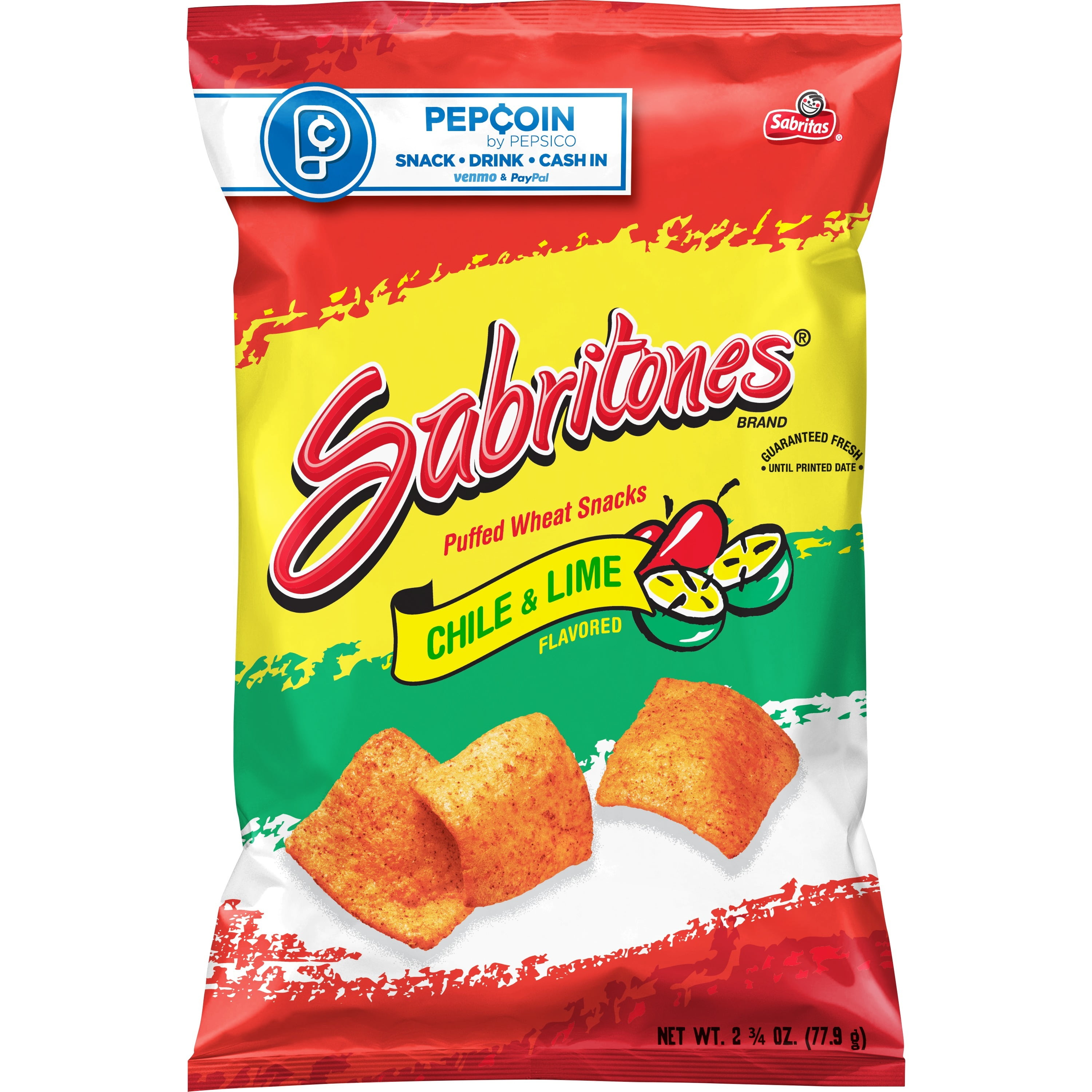 Sabritones Chile & Lime Flavored Chips Puffed Wheat Snacks, 2.75 oz Bag ...