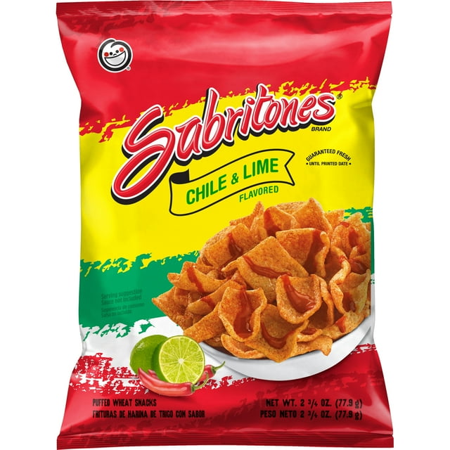 SABRITONES Chile & Lime Flavored Chips Puffed Wheat Snacks, 2.75 oz Bag ...
