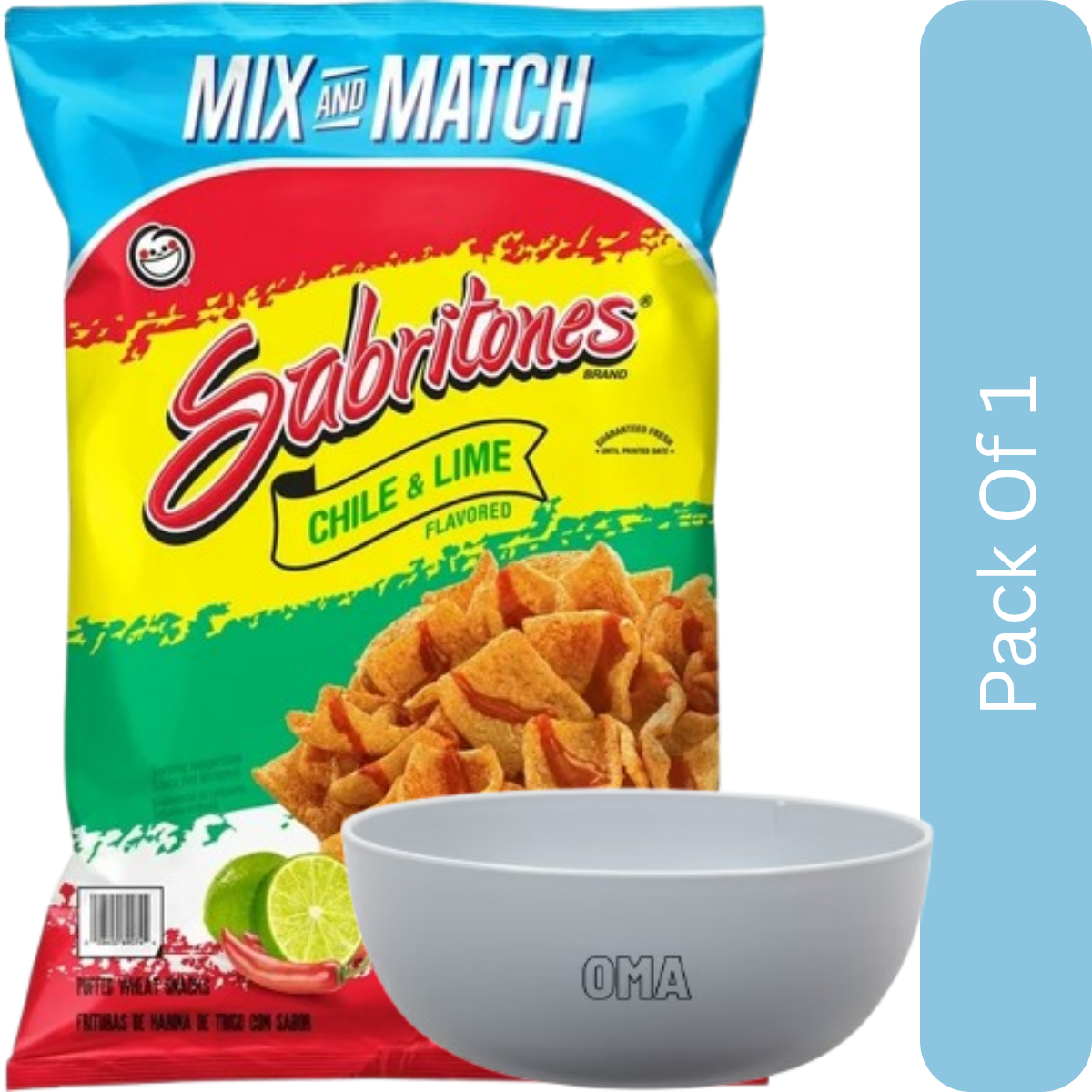 Sabritones Chile Lime Flavored Puffed Wheat Snacks 9 Oz With Olive