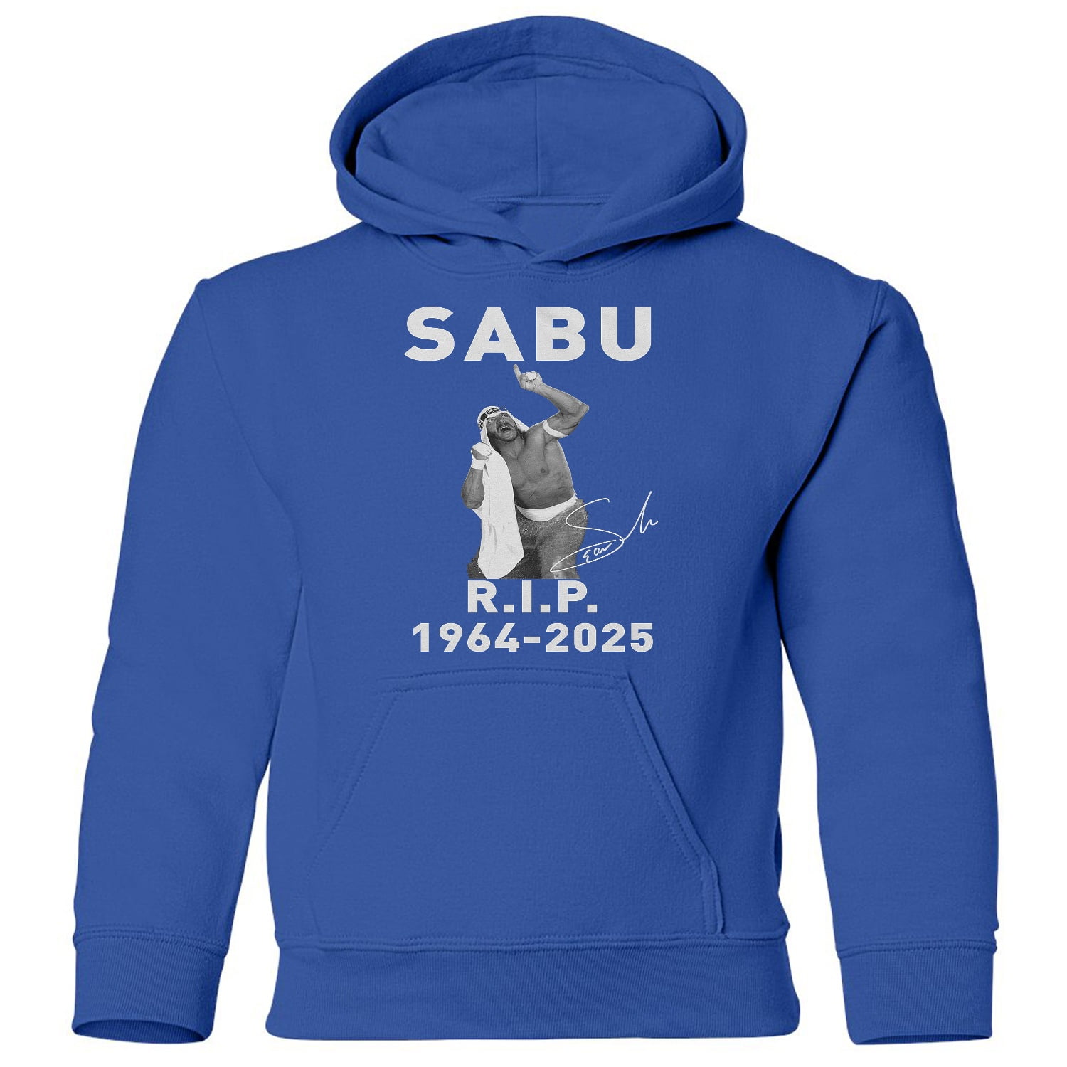 Sabu Memorial Tribute - 1964-2025 RIP Terry Brunk Youth Hooded Sweatshirt (Royal, Youth Medium ...