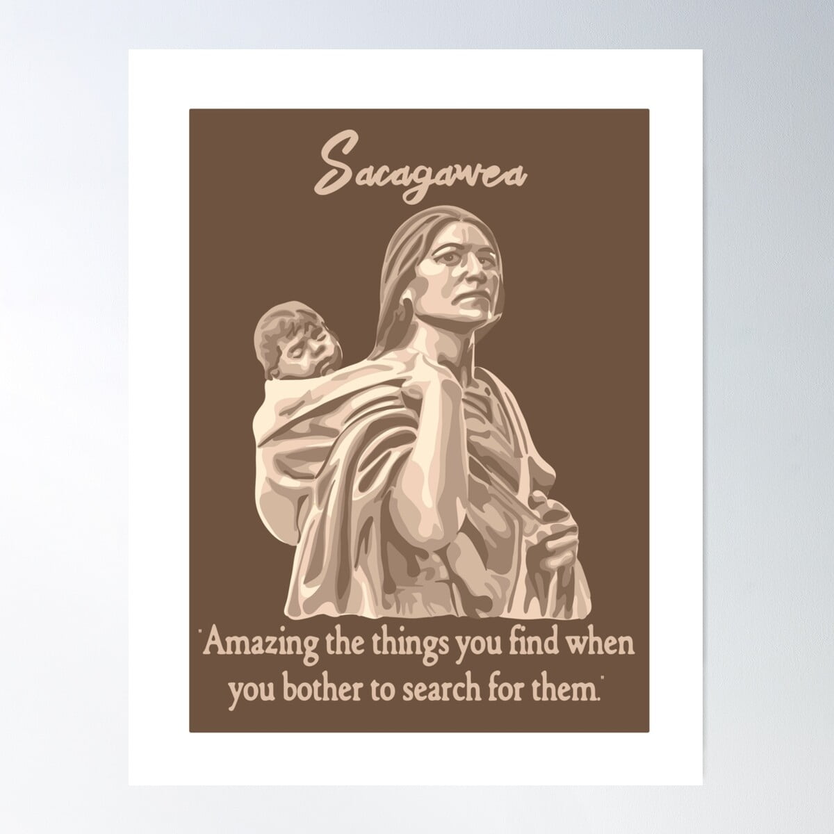 Sacagawea Portrait Poster Wall Art, Modern Wall Decor For Living Room ...