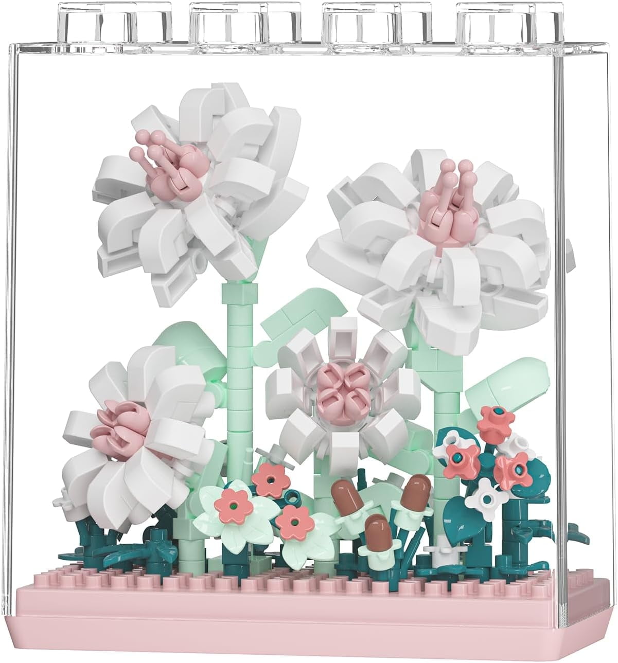 Sacblirr Gardenia Flower Bouquet Building Set Toy with Dust Cover ...