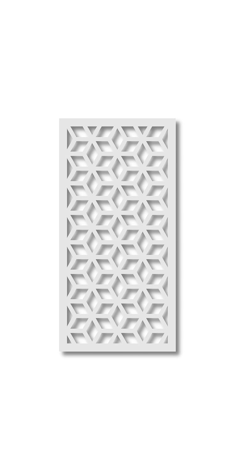 (Saccharin) Decorative Wall Art Panel - 48" L x 24" W x 3/8"H, White ...