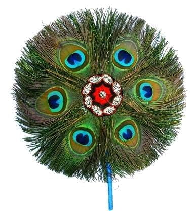 Sachin Traders Natural Real Peacock Feather Mor Pankh FanPankha Laddo Gopal Krishna Ji Medium ...