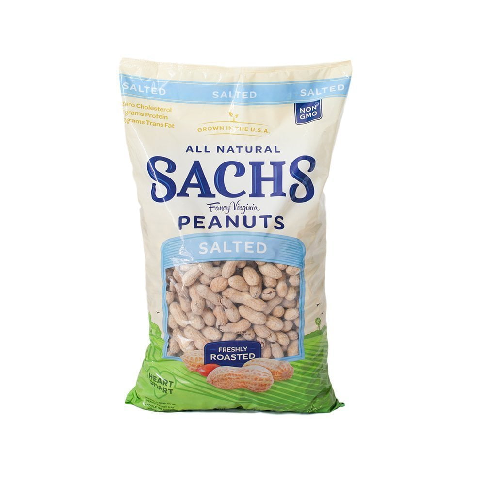 SACHS Jumbo Roasted Salted Peanuts in Shells, 5lb, Crunchy and ...