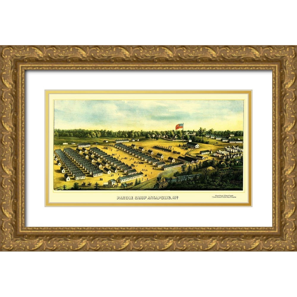 Sachse 32x19 Gold Ornate Wood Framed with Double Matting Museum Art ...