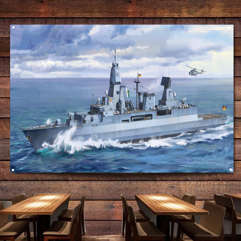 Sachsen-Class Frigate Battleship Wall Art Banners Hanging Flags Wall ...