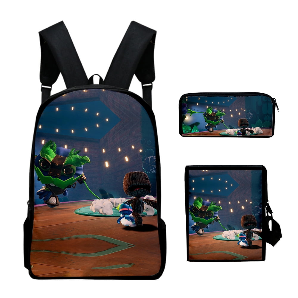 Sackboy Merch Game 3pcs/set Zipper Backpack 3D Print Waist Bag Work ...