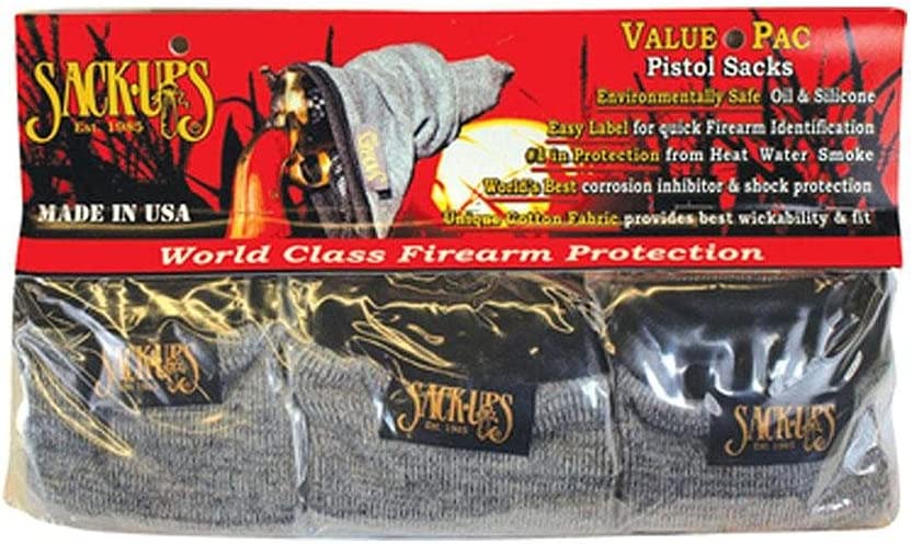 Sacks-Up Model 207 Gun Safe Cotton Fabric Socks for Pistol Care ...