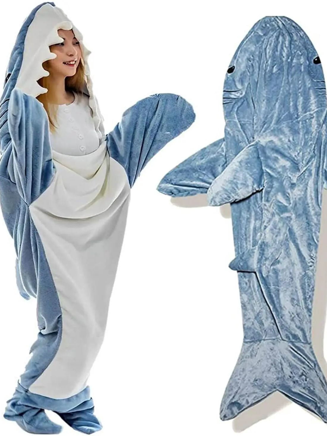 Saco de dormir de tiburón de dibujos animados, manta de tiburón, chal ...