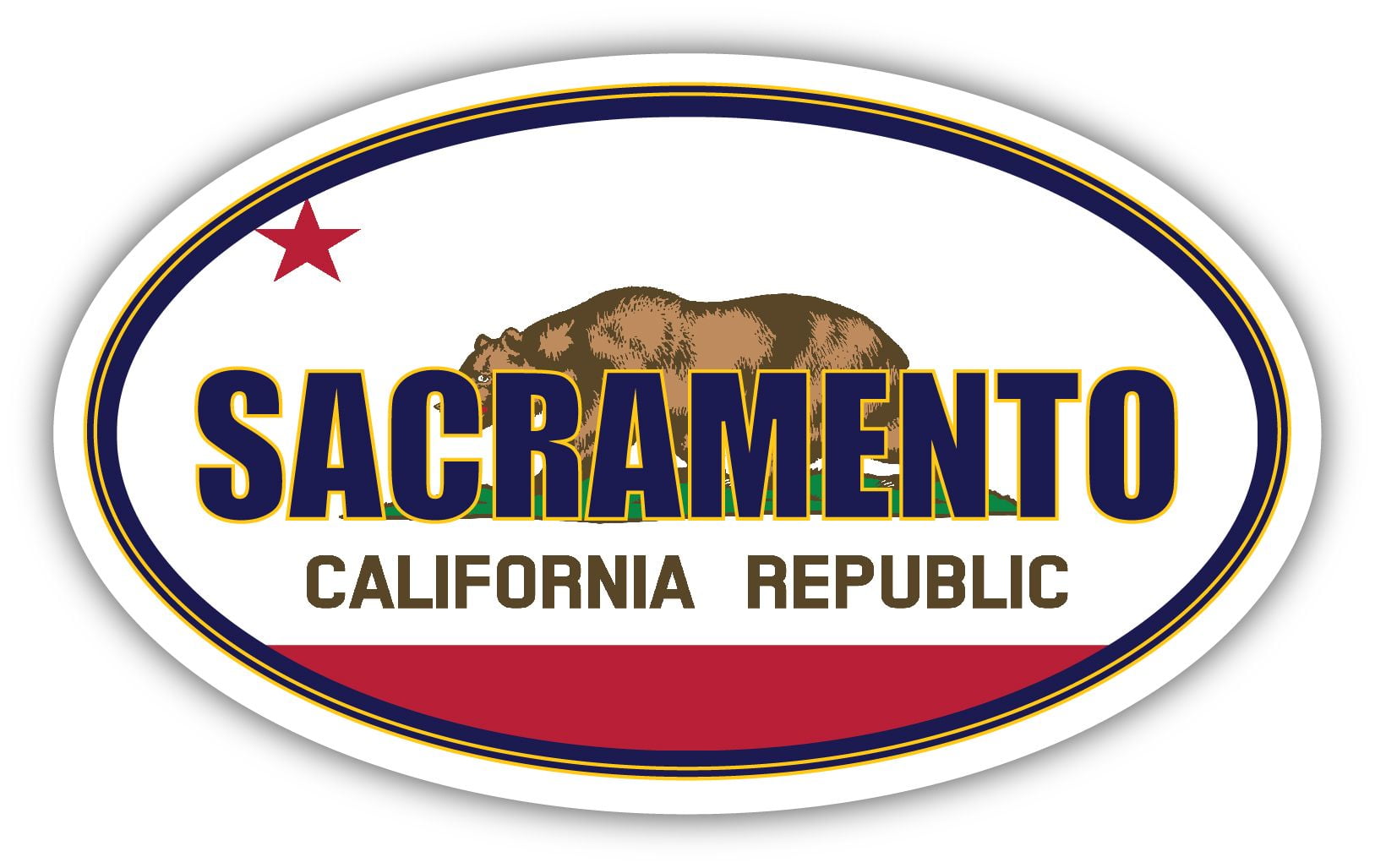 Sacramento City California State Flag | CA Flag Sacramento County Oval ...