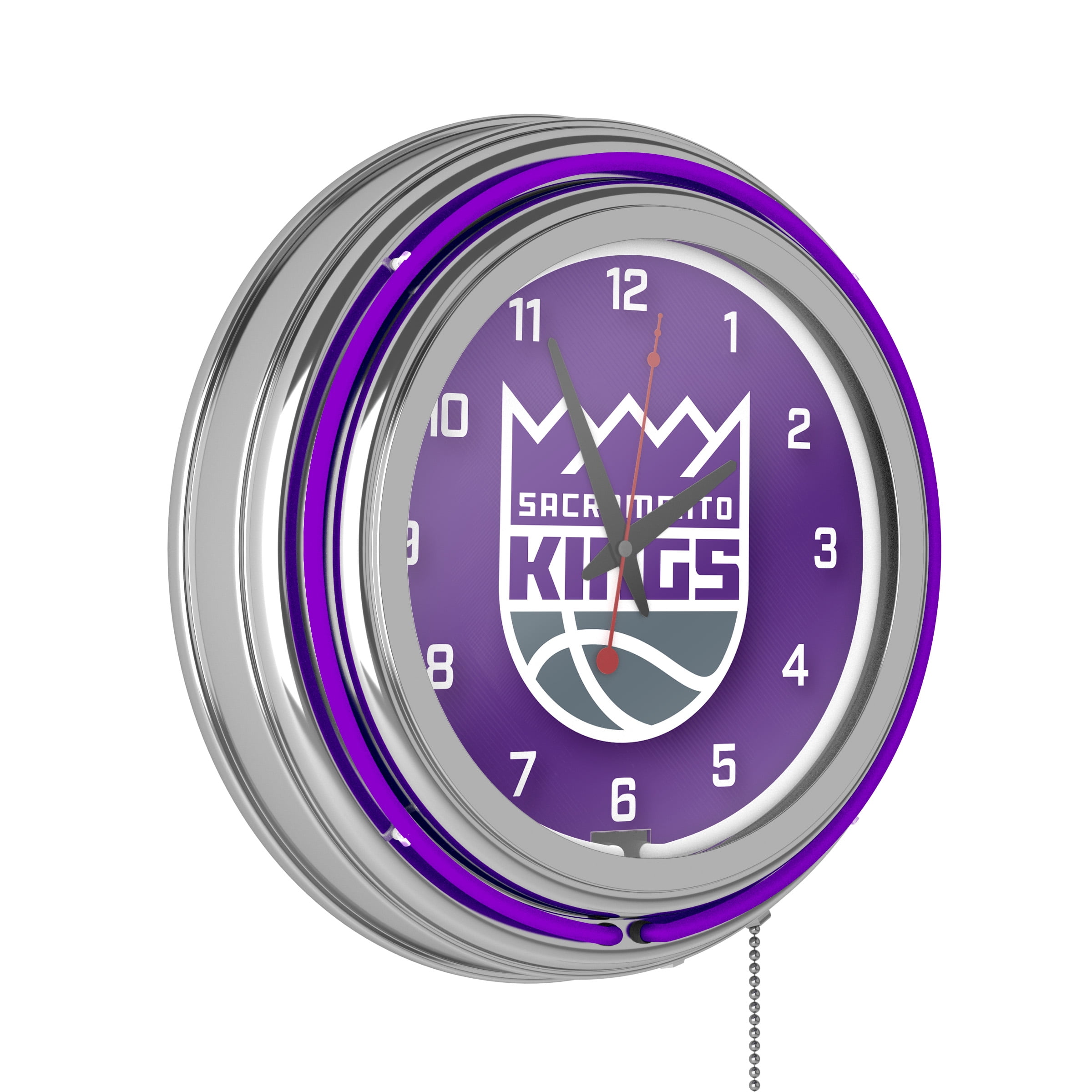 Sacramento Kings Logo Retro Neon Analog Wall Clock with Pull Chain ...