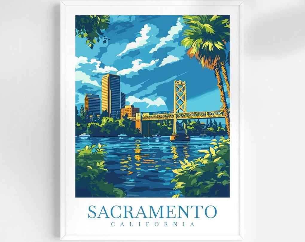 Sacramento Travel Print Wall Art California Wall Hanging Home Décor ...