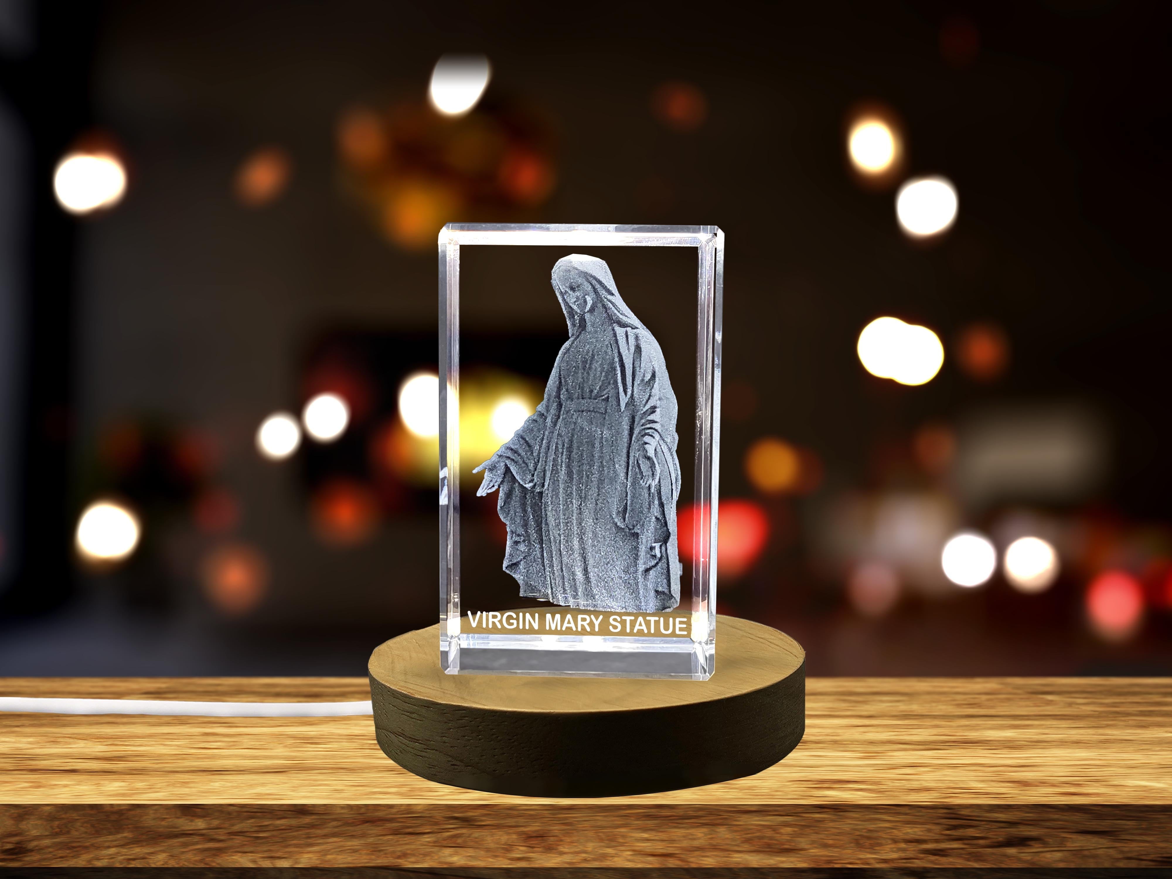 Sacred 3D Engraved Crystal | Virgin Mary Statue | Reverent Religious ...