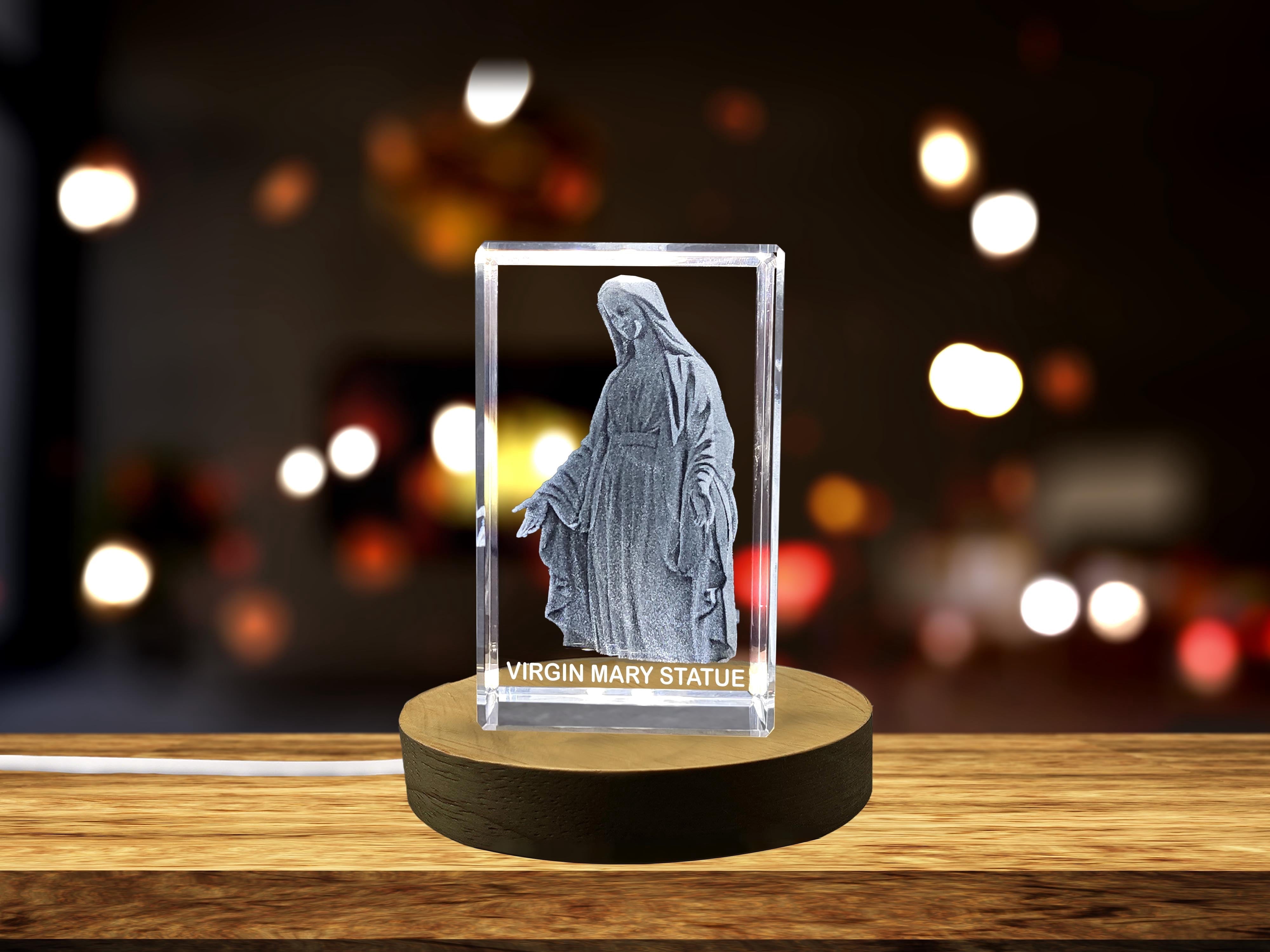 Sacred 3D Engraved Crystal | Virgin Mary Statue | Reverent Religious ...