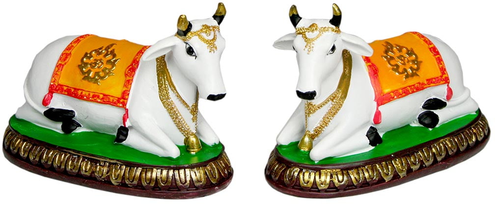 Sacred Cow Statue 3.25" Set of two Kamadhenu, Surabhi Cows (K82R ...