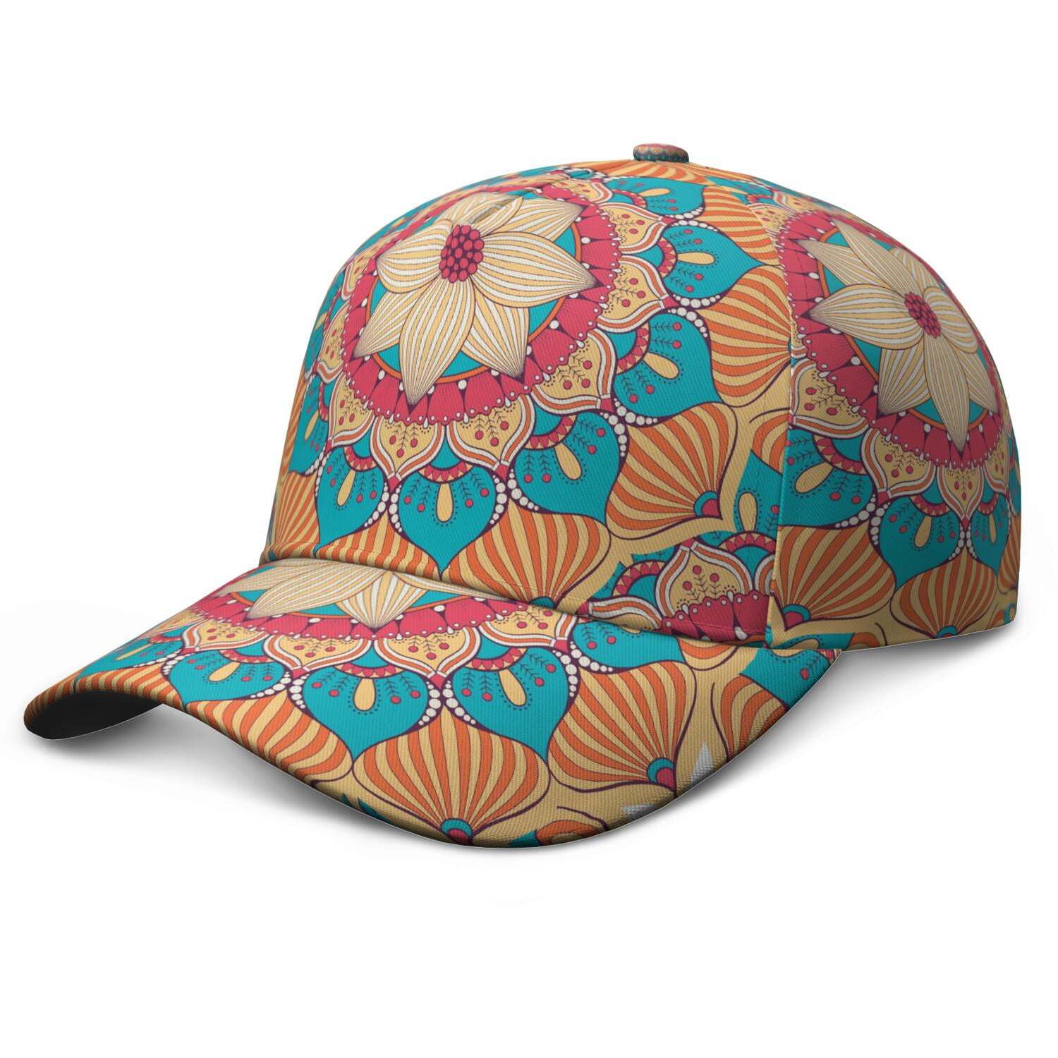 Sacred Ethnic Mandala Print Snapback Cap Outdoor Ready Sun Protection ...