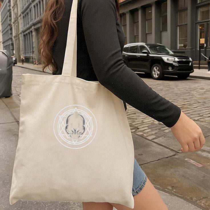 Sacred Geometry Alien Cosmic Symbol UFO Inspired Mystical Tote Bags ...