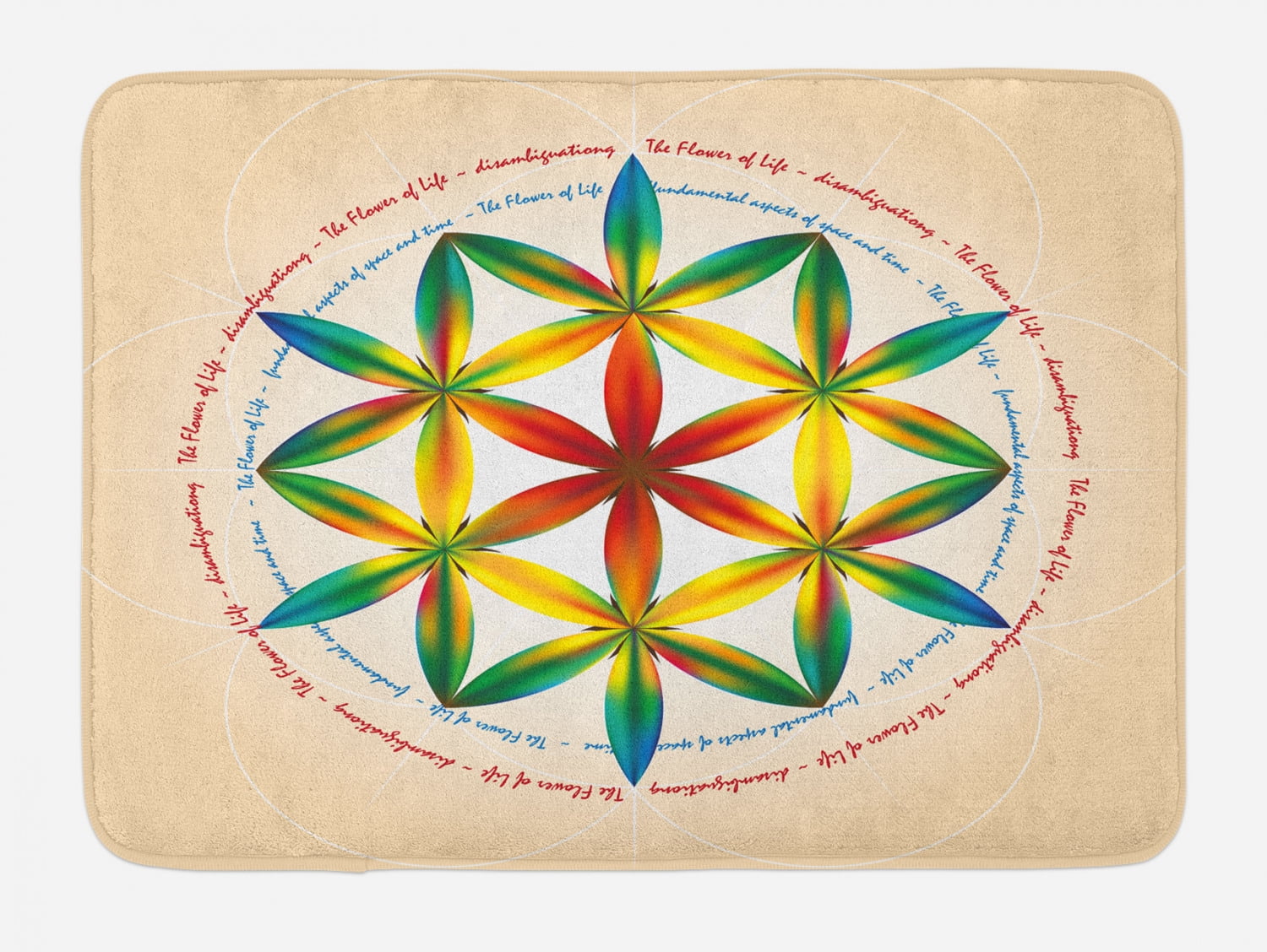 Sacred Geometry Bath Mat, Symbol of Fundamental Aspect of Space and ...