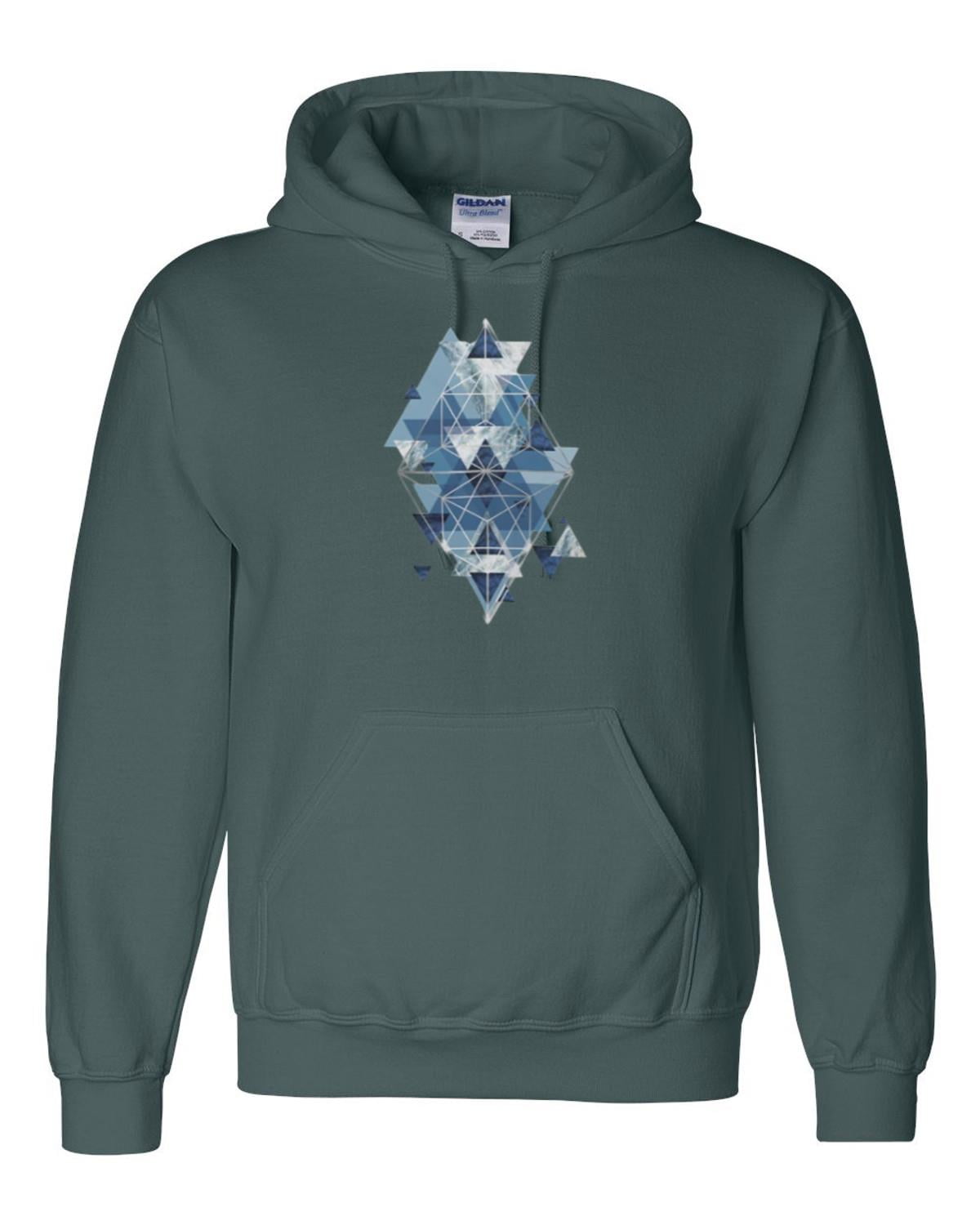 Sacred Geometry Hoodie – Blue Geometric Pattern Calm Abstract, for men ...