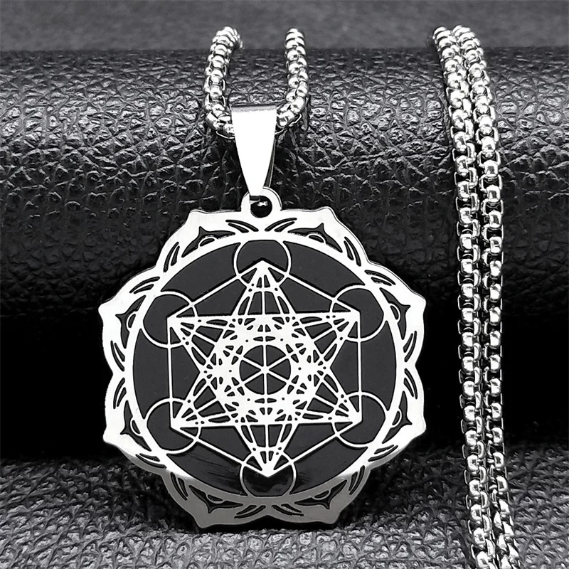 Sacred Geometry Metatron Cube Angel Seal Archangel Necklace for Women ...