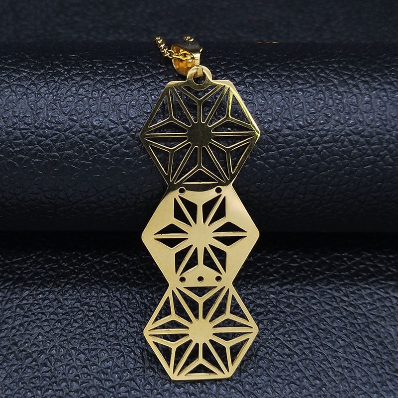 Sacred Geometry Pendant Necklace 14K Yellow Gold Seed of Life Flower ...
