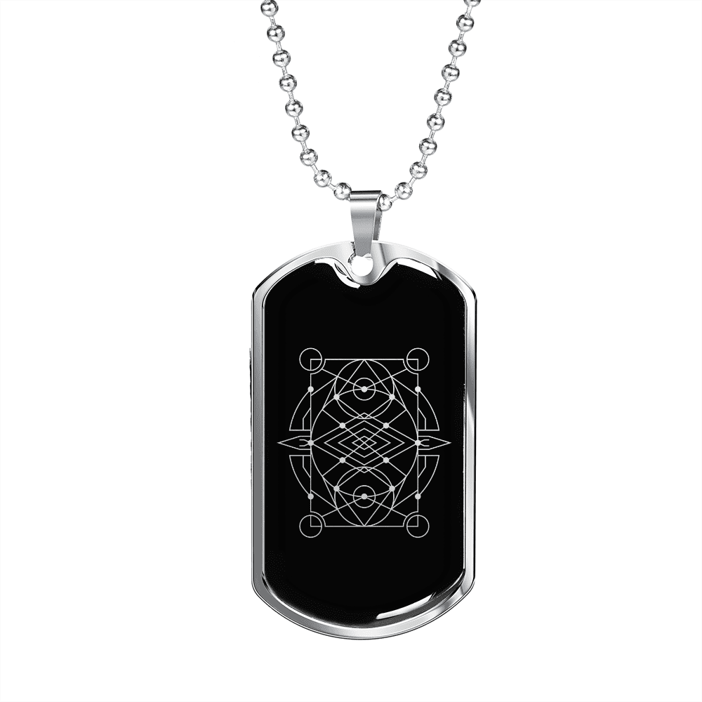 Sacred Geometry Shapes in Rectangle Necklace Stainless Steel or 18k ...