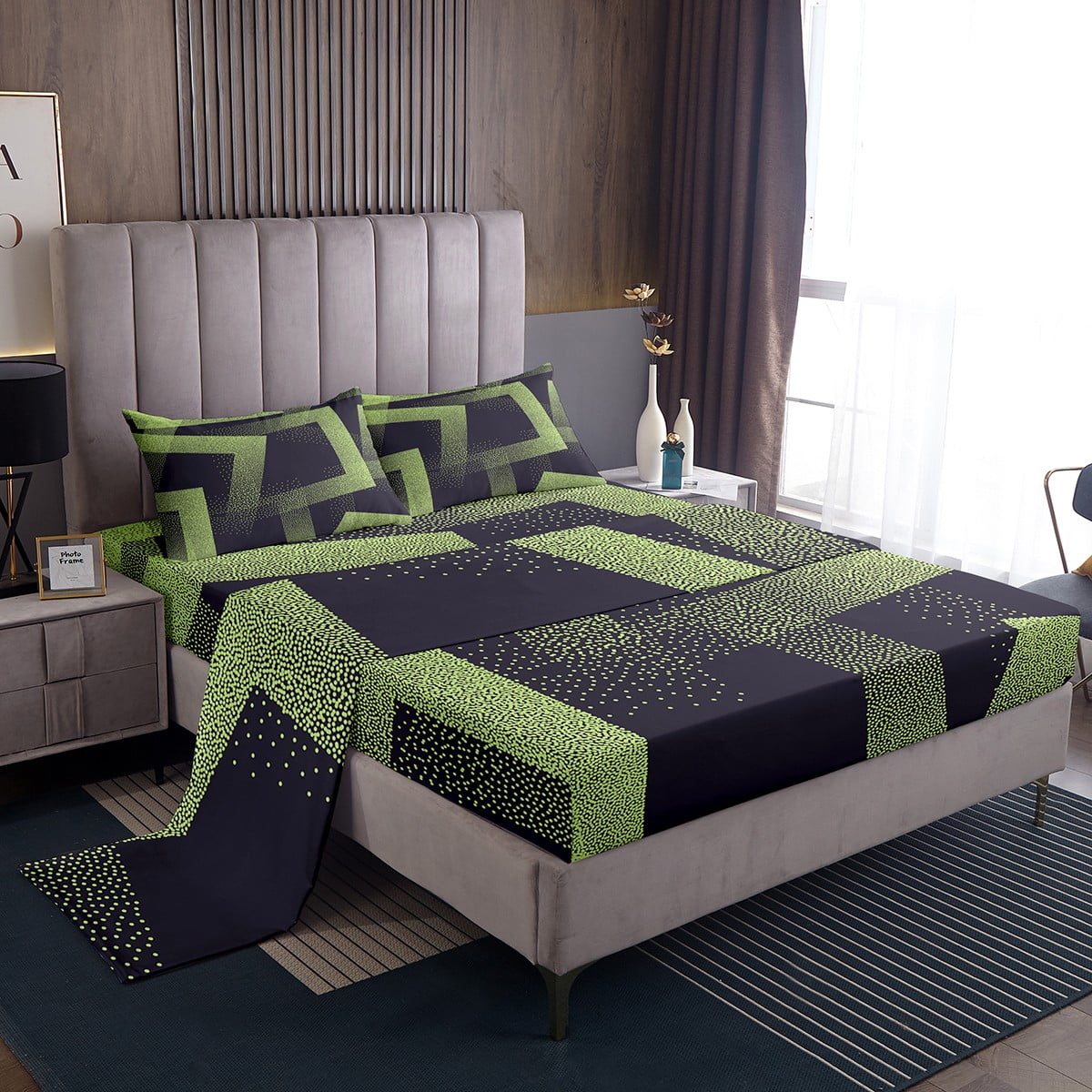 Sacred Geometry Sheets Modern Abstract Squares Sheet Set, Twin Size ...