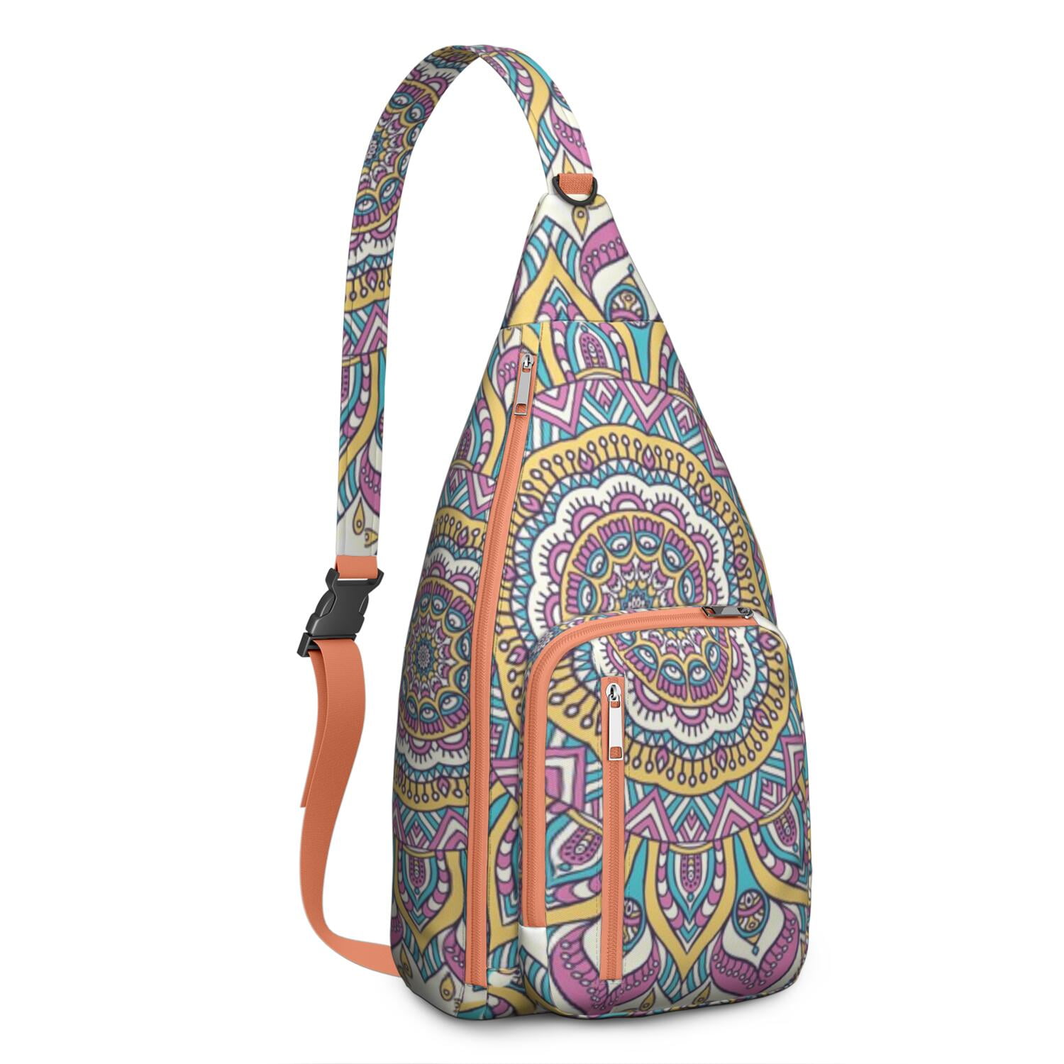 Sacred Geometry Sling Backpack - Mandala & Spiritual Symbols Print ...