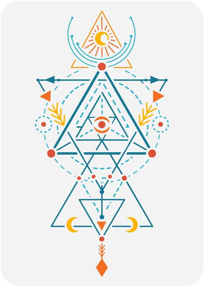 Sacred Geometry Stencil for Painting 8.3x11.7inch Large Geometric ...