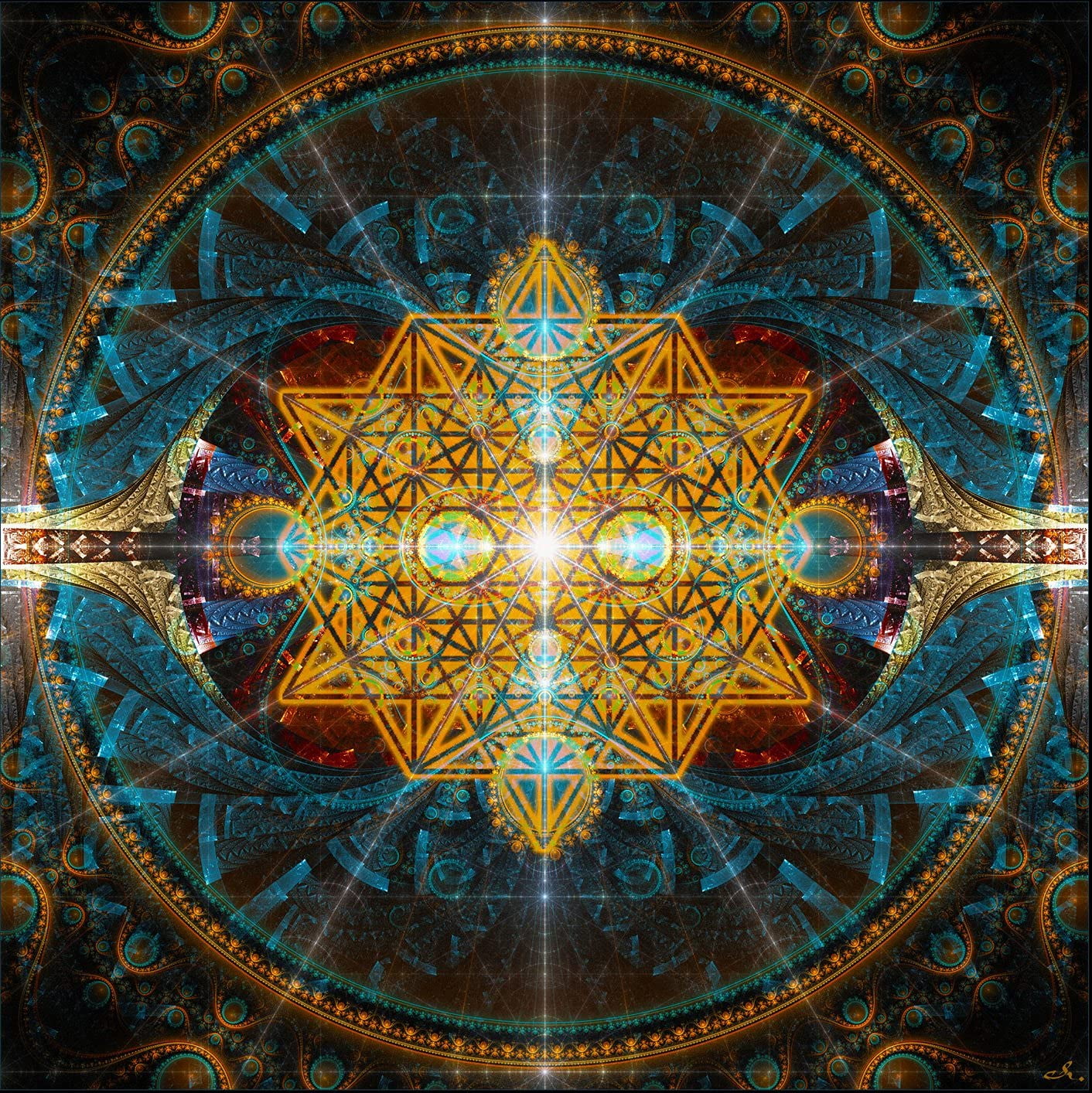 Sacred Geometry Tapestry | Wall Art | Flower of Life Wall Hanging ...