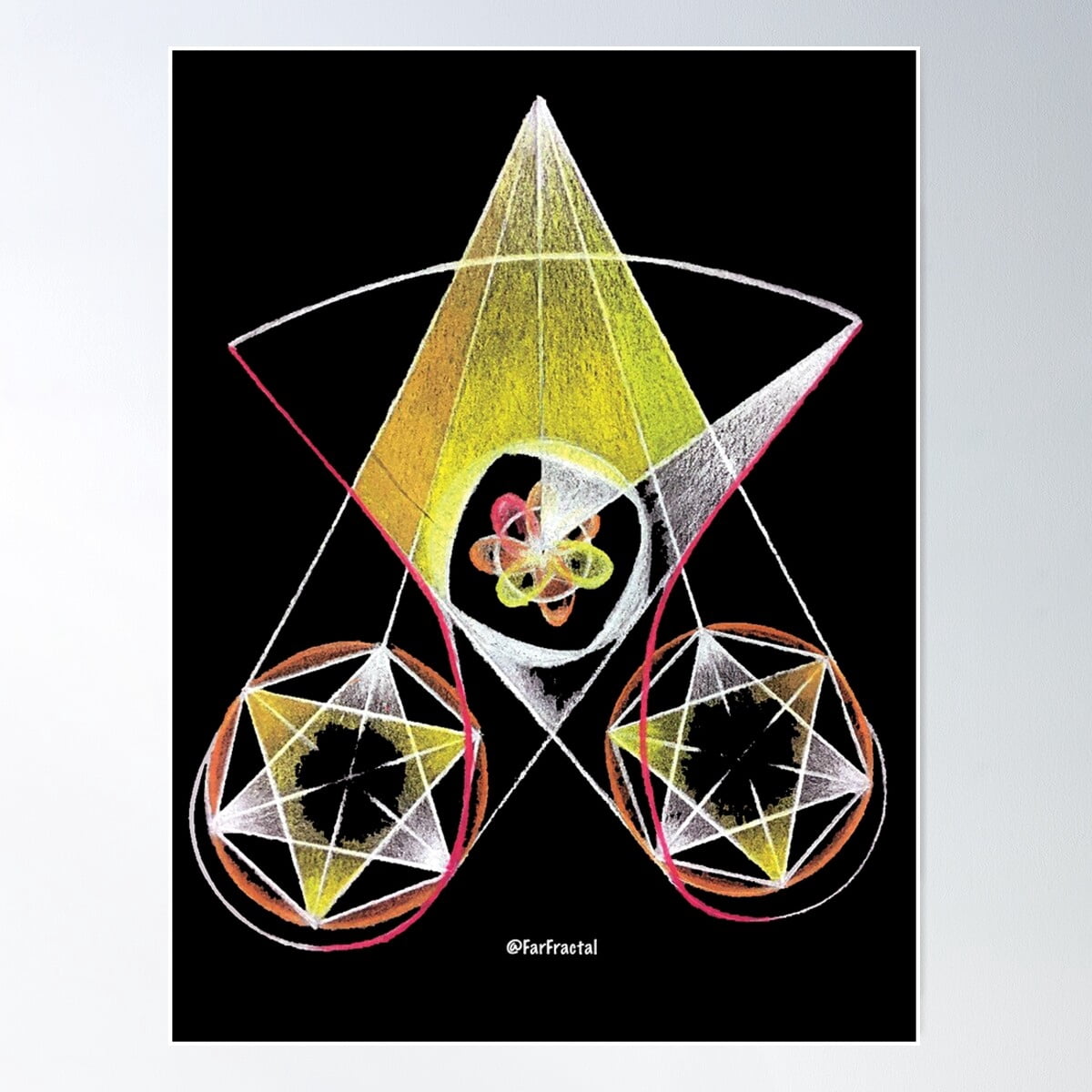 Sacred Geometry (Tarot: The Chariot) Poster Wall Art, Modern Wall Decor ...