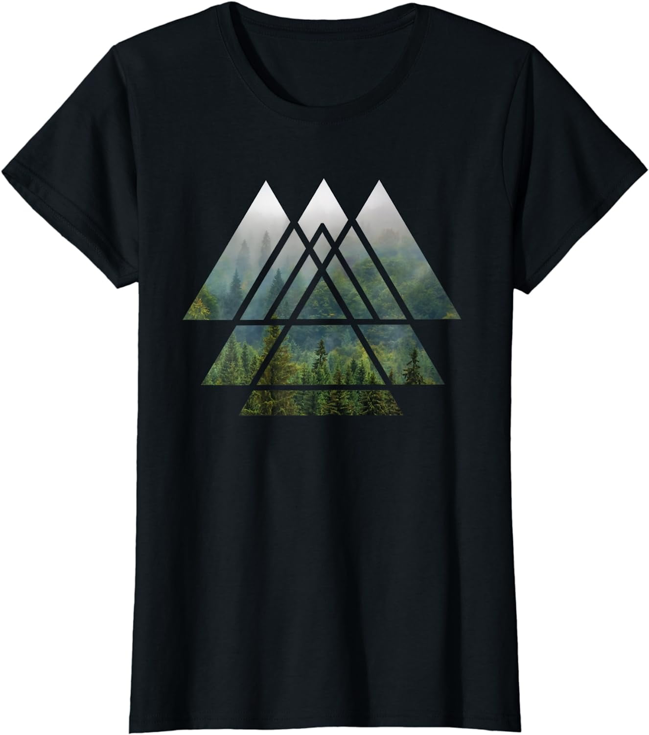 Sacred Geometry Triangles - Misty Forest T Shirt Design - Walmart.com