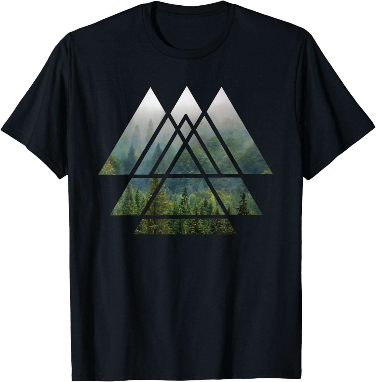 Sacred Geometry Triangles - Misty Forest T Shirt Design - Walmart.com